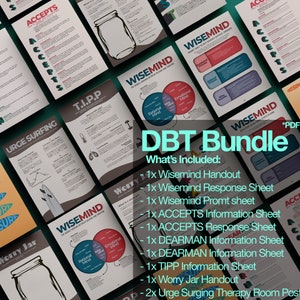 Dialectical Behavioural Therapy Worksheets | DBT Bundle | Coping Skills ...