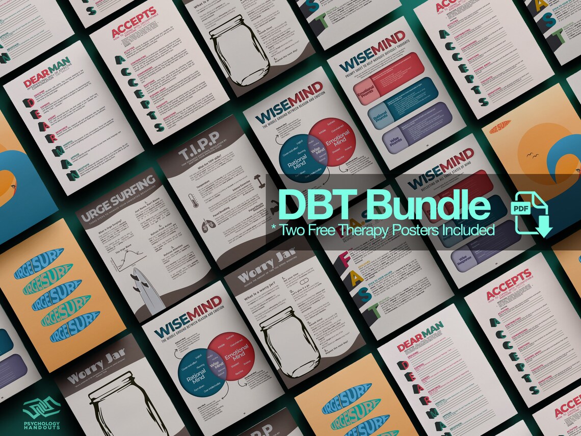 Dialectical Behavioural Therapy Worksheets DBT Bundle - Etsy