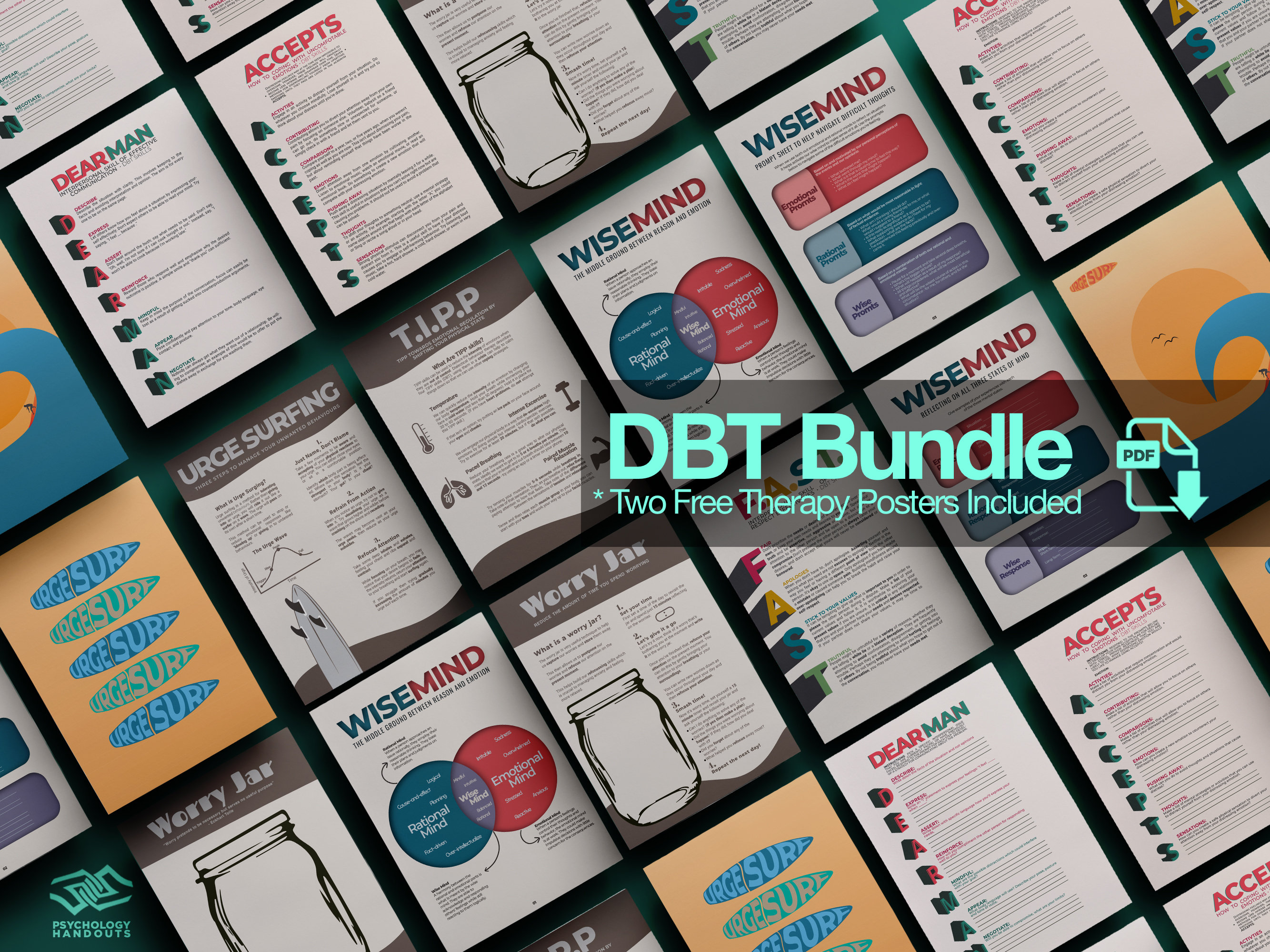 Dialectical Behavioural Therapy Worksheets | DBT Bundle | Coping Skills ...