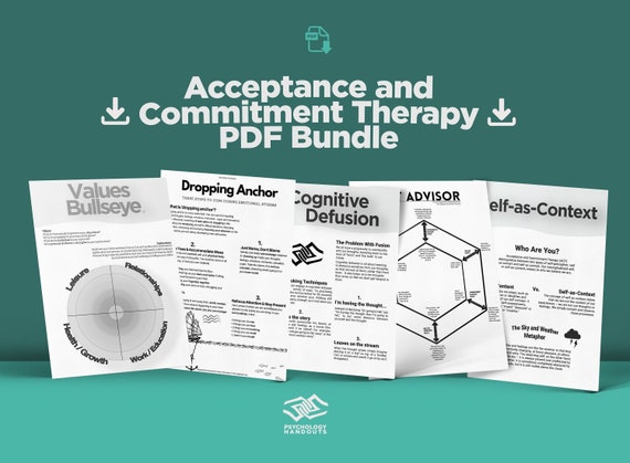 Acceptance and Commitment Therapy Worksheets Bundle Cognitive - Etsy