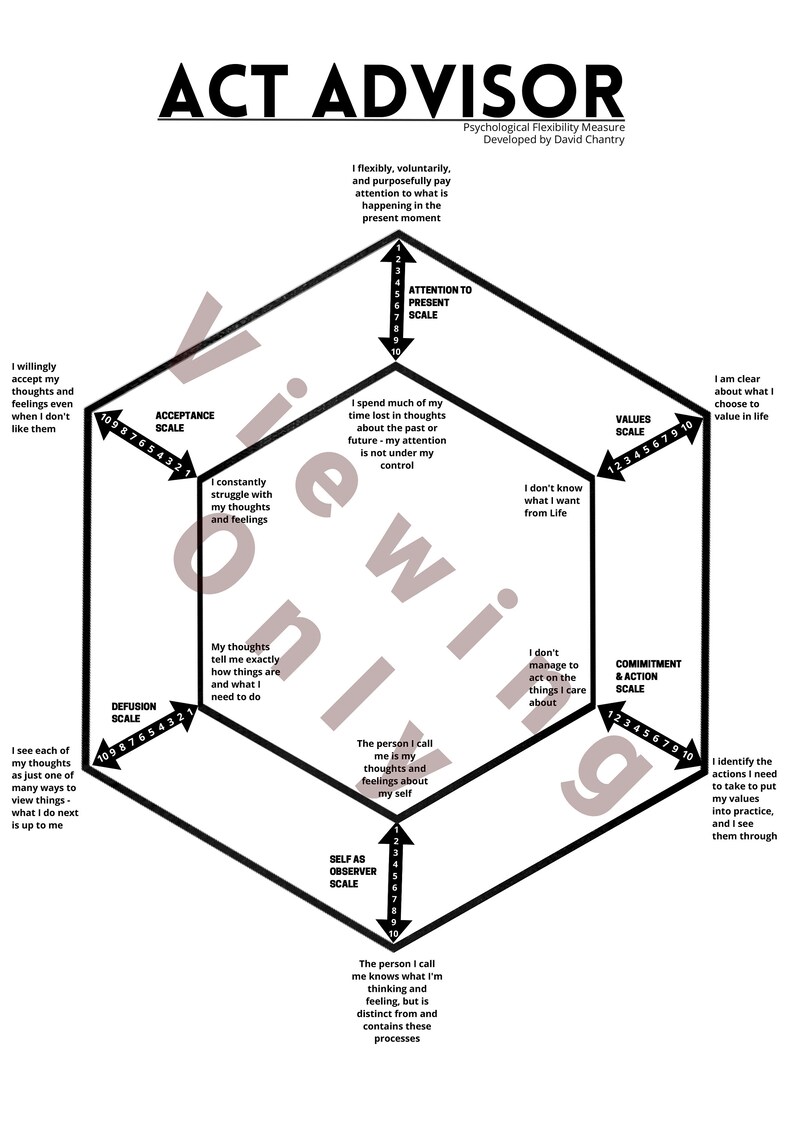 Acceptance & Commitment Therapy Hexaflex Advisor Scale, Psychological ...