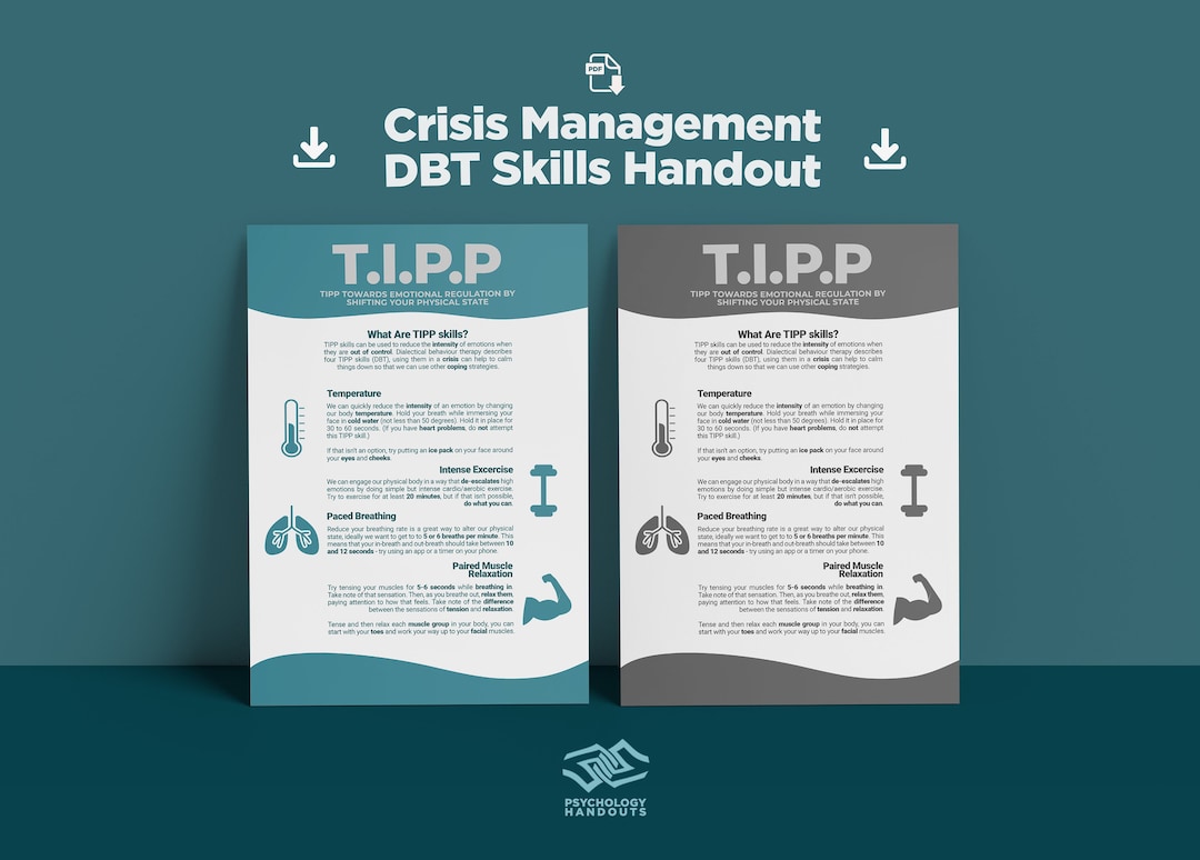 Crisis Management Tipp Handout - DBT Distress Control Technique ...