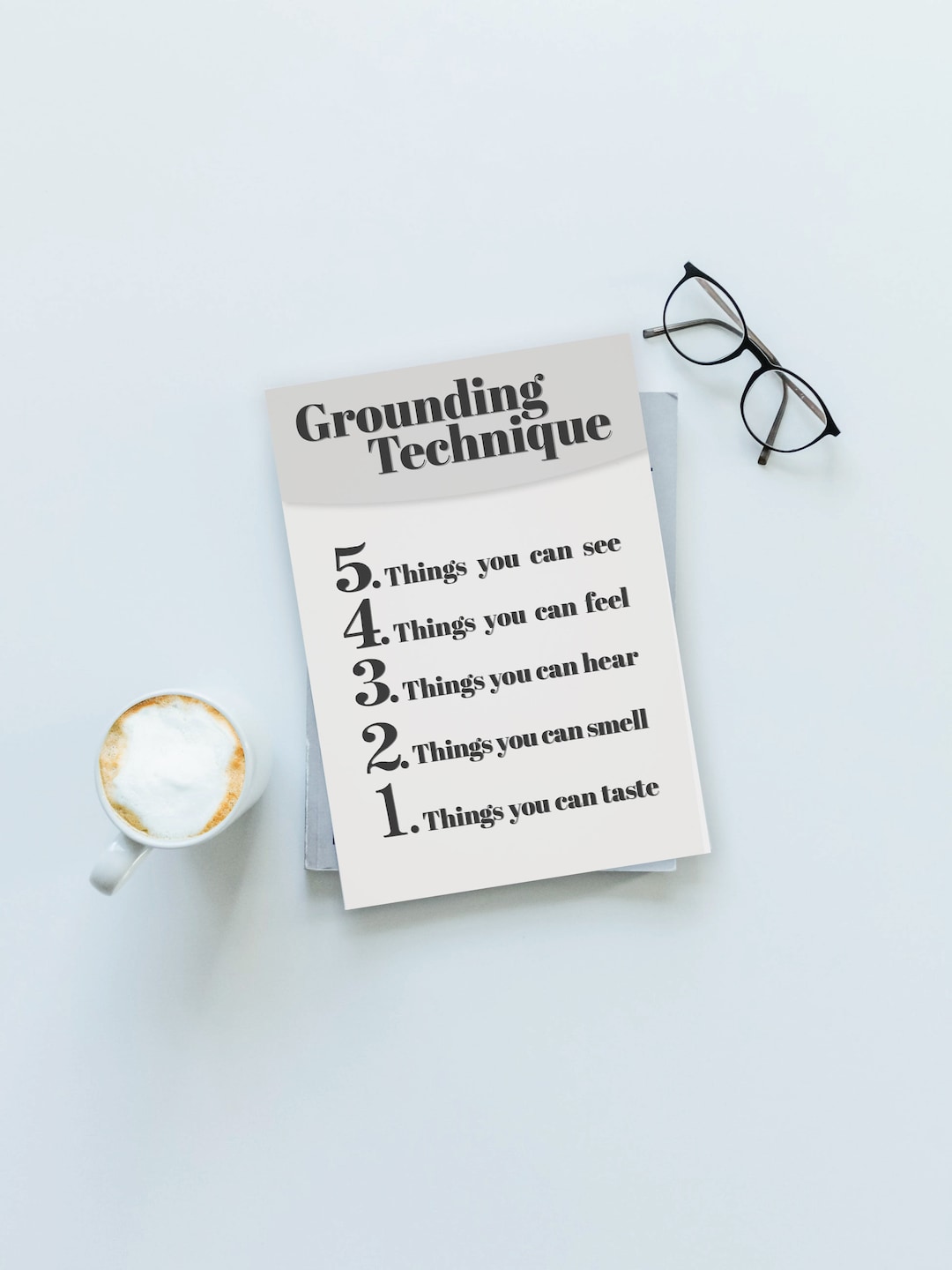 5-4-3-2-1 Grounding Exercise Worksheet, Therapy Worksheets, Grounding ...