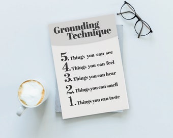 5-4-3-2-1 Grounding Exercise Handout - Etsy