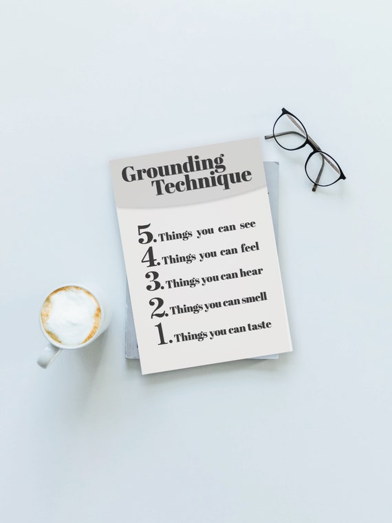 5-4-3-2-1 Grounding Exercise Worksheet Therapy Worksheets - Etsy