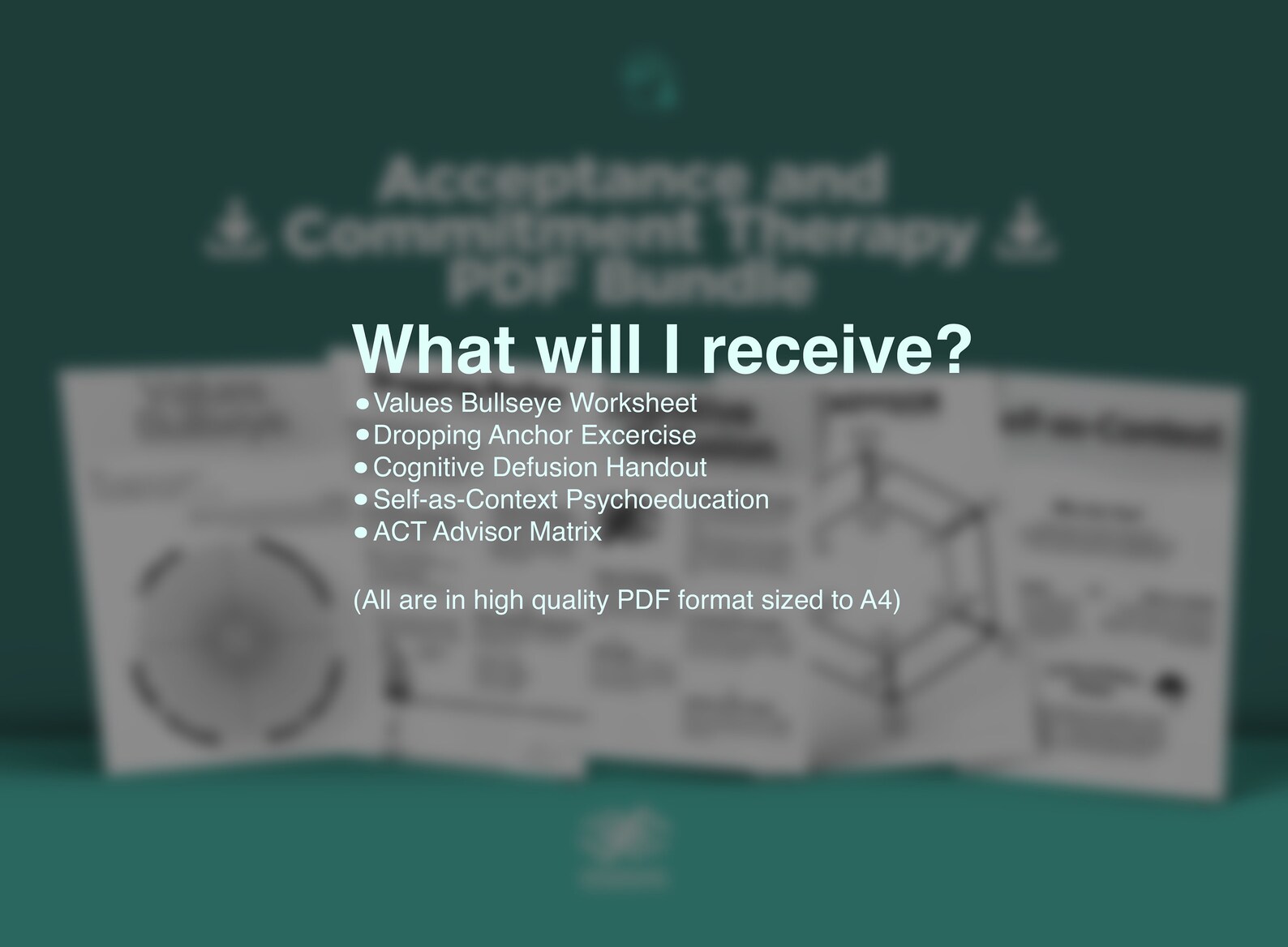 Acceptance and Commitment Therapy Worksheets Bundle Cognitive - Etsy