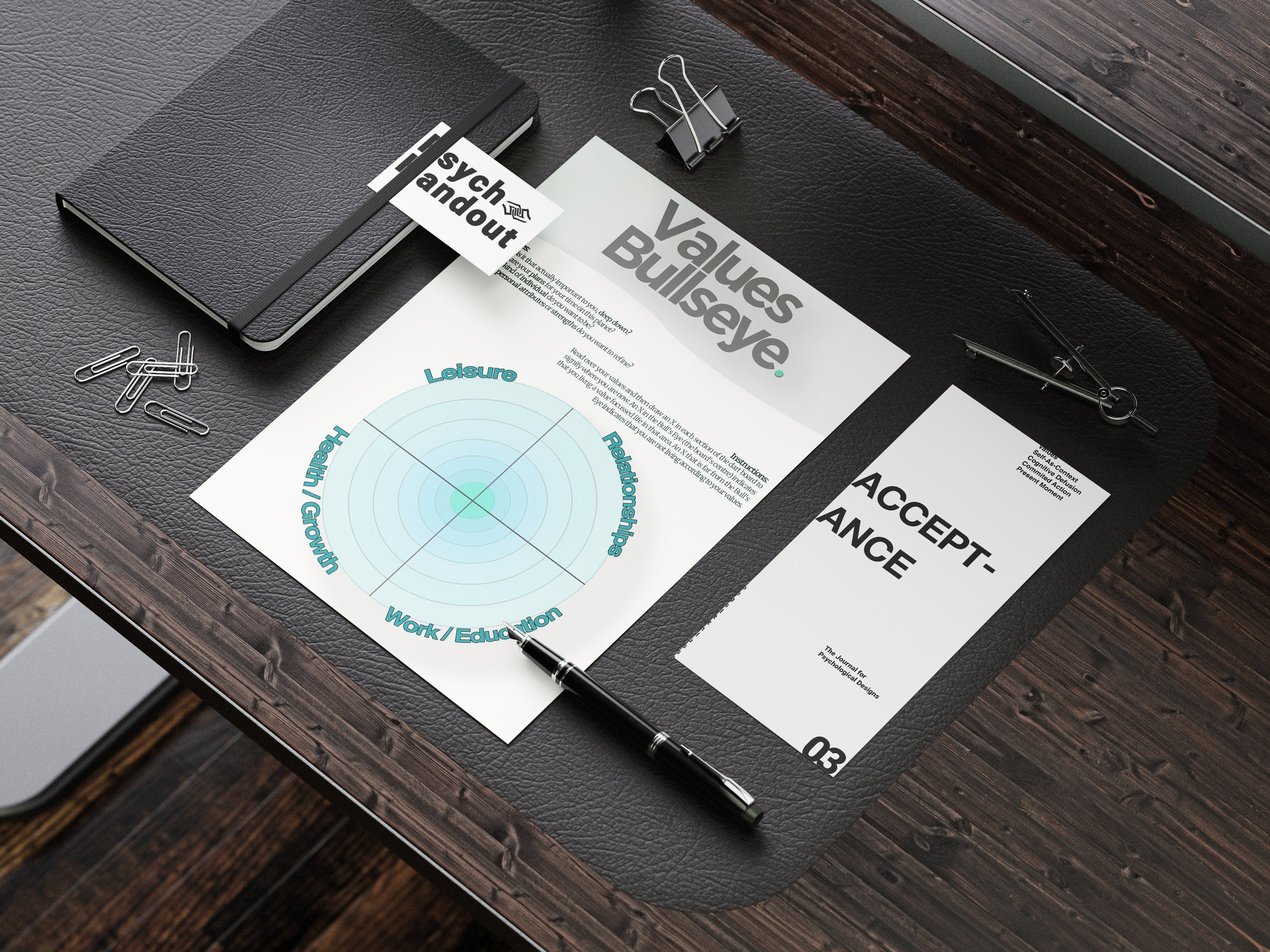 Values Bullseye, Acceptance & Commitment Therapy Worksheet for ...