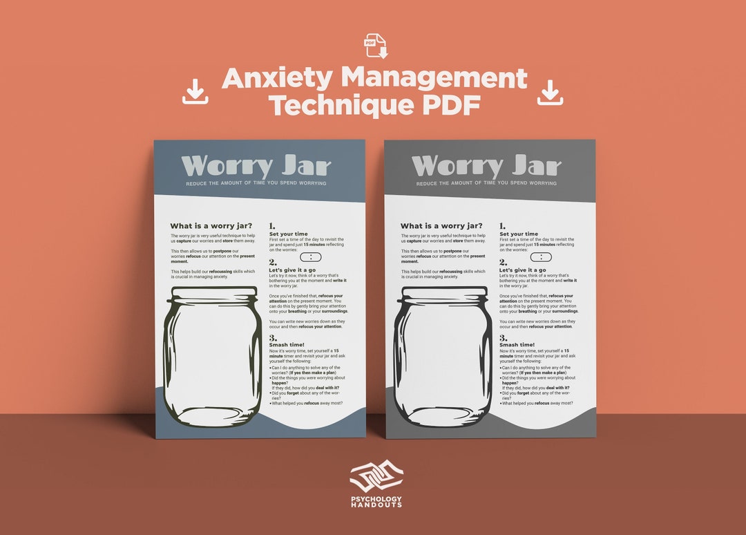 Worry Jar Handout - Anxiety Management Technique - Refocussing Skills ...