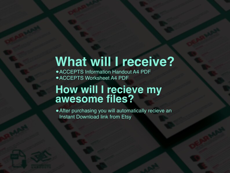 ACCEPTS Handout and Worksheet DBT Distress Tolerance Skills - Etsy