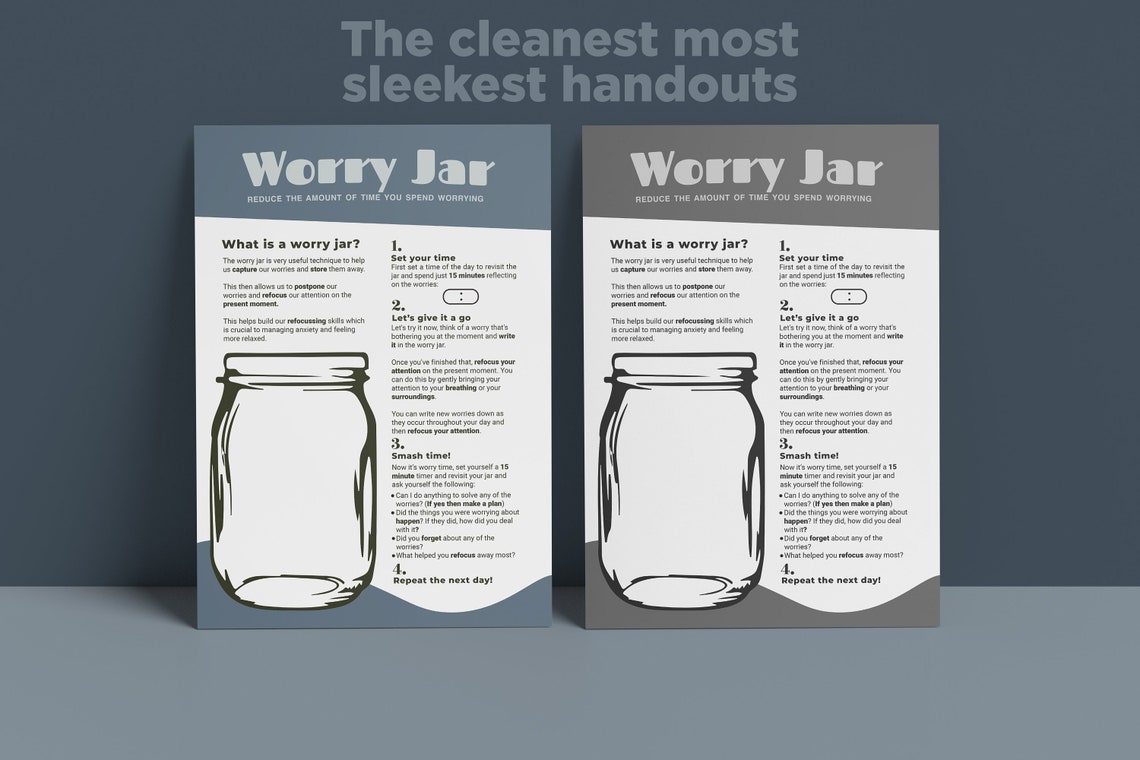 Worry Jar Handout - Anxiety Management Technique - Refocussing Skills ...
