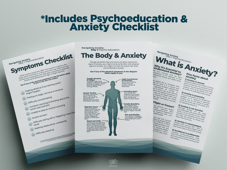 Acceptance and Commitment Therapy for Anxiety Worksheets Bundle ...