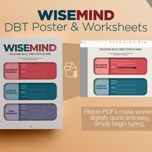 Wise Mind DBT Poster & Worksheet | DBT Mindfulness Skill | Coping ...