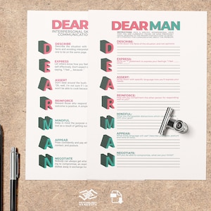 DEAR MAN Handout and Worksheet | DBT Effective Communication ...