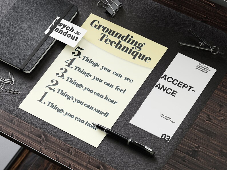 5-4-3-2-1 Grounding Exercise Worksheet, Therapy Worksheets, Grounding ...