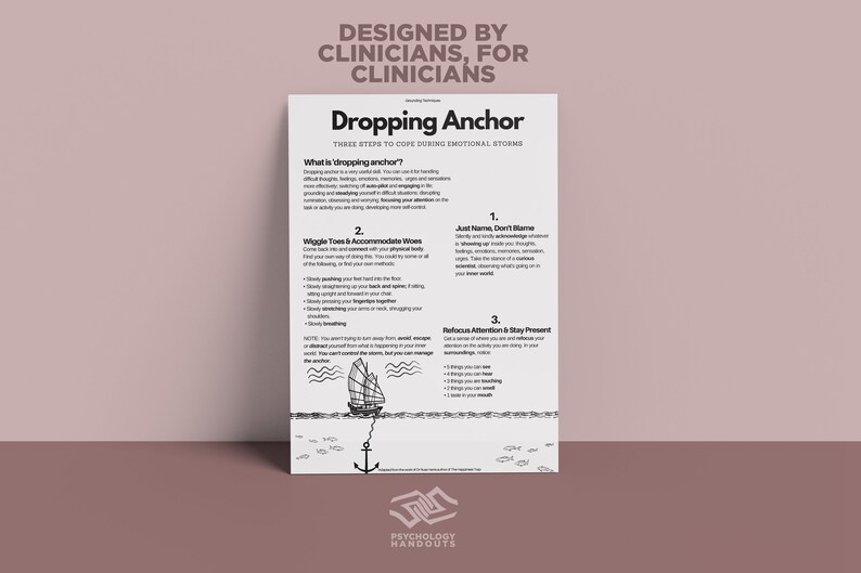 Acceptance & Commitment Therapy Dropping Anchor Grounding - Etsy