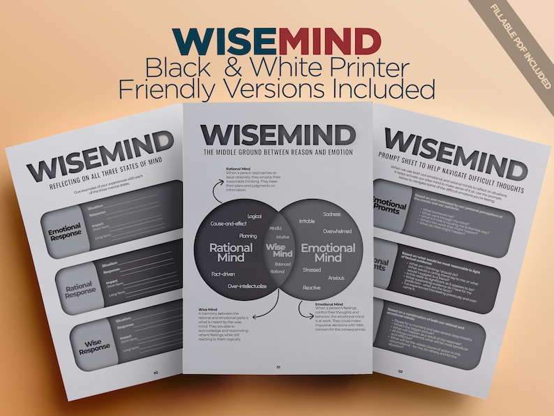 Wise Mind DBT Poster & Worksheet DBT Mindfulness Skill - Etsy