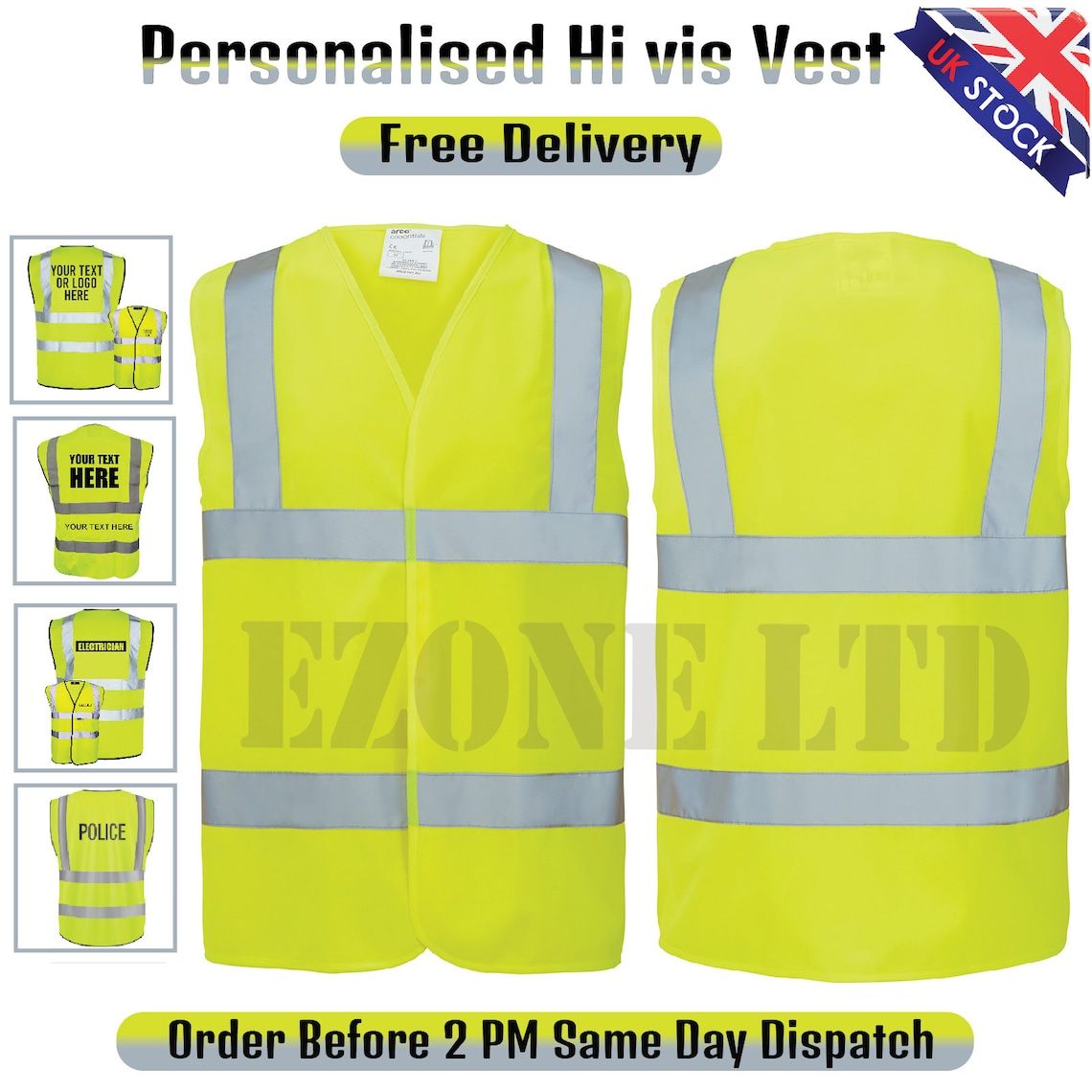 Personalized Hi Vis Safety Vest: Custom Printed EN471 - Etsy