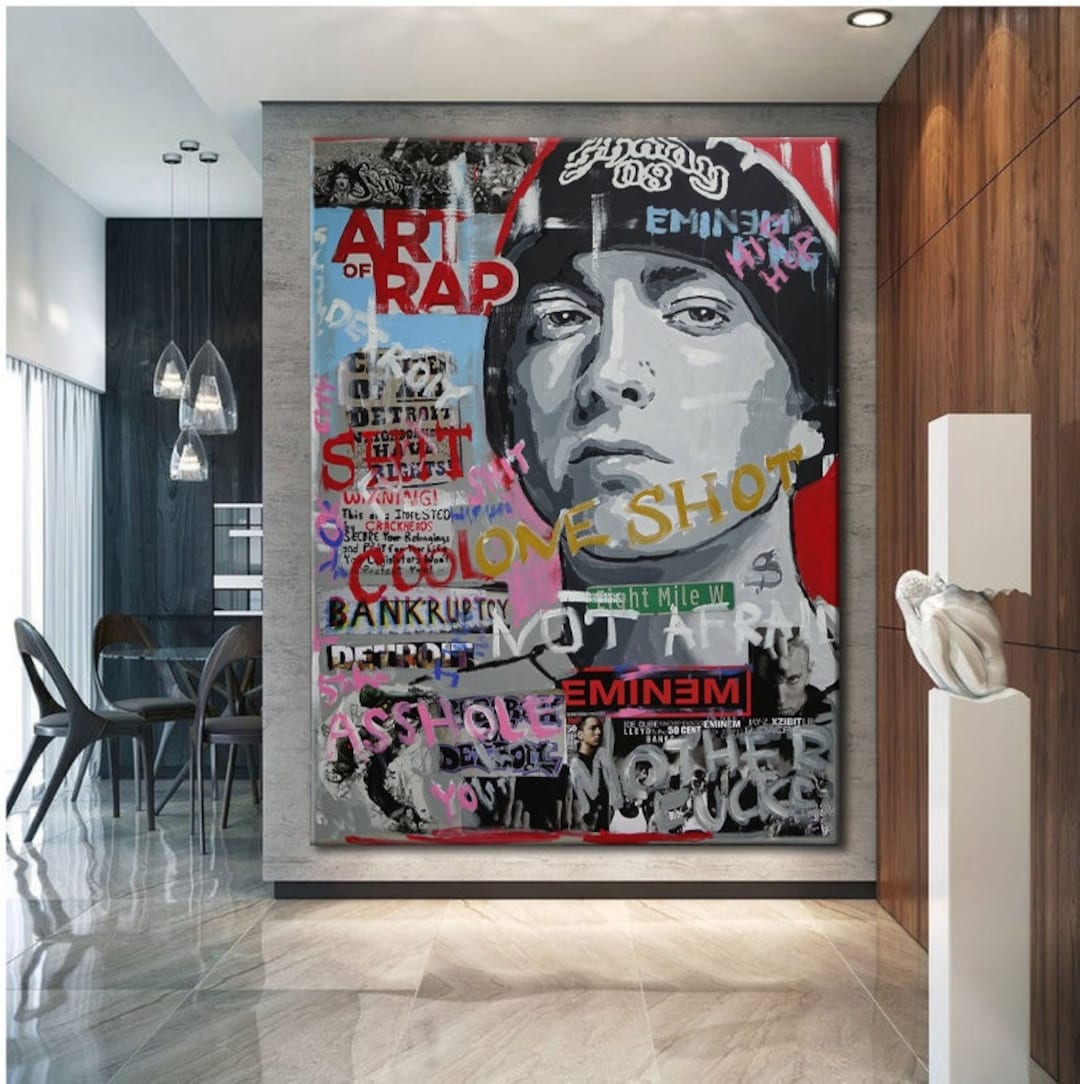 Eminem Graffiti Canvas Print - Eminem Wall Art - Rapper Graffiti Canvas ...
