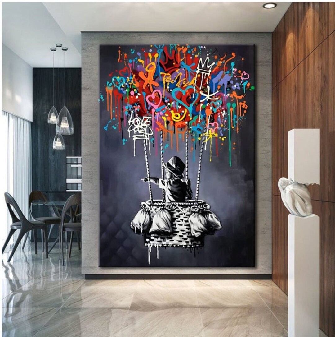 Banksy Little Child Canvas Print - Banksy Graffiti Wall Art - Banksy ...