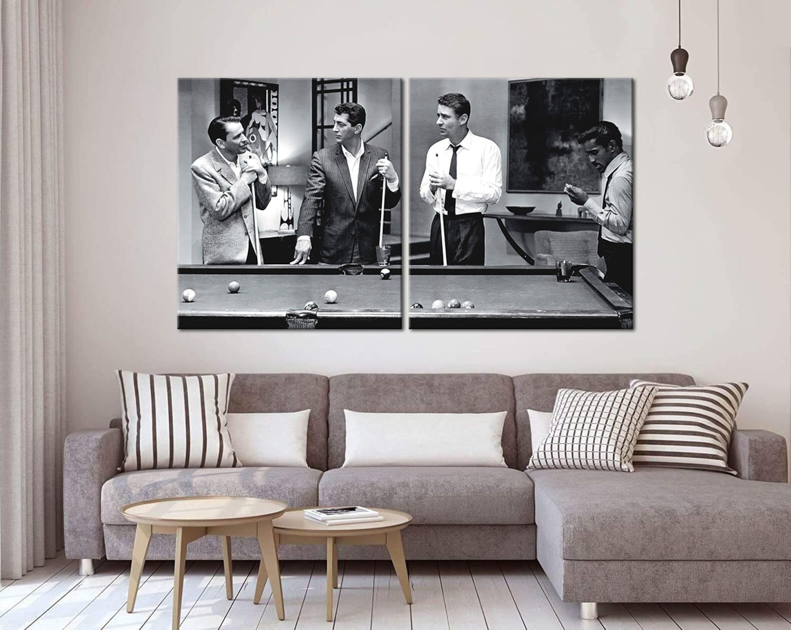 The Rat Pack Playing Pool Canvas Print the Rat Pack Wall - Etsy