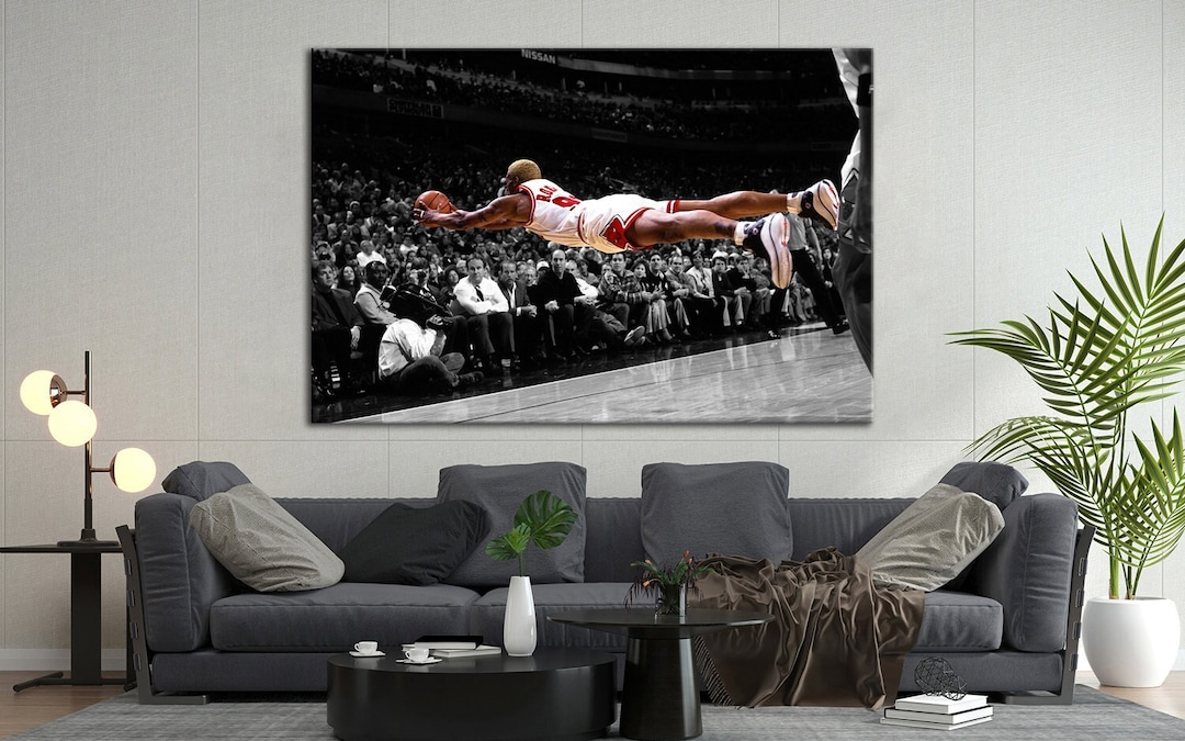 Dennis Rodman Fly Canvas Print Dennis Rodman Fly Wall Art Dennis Rodman ...