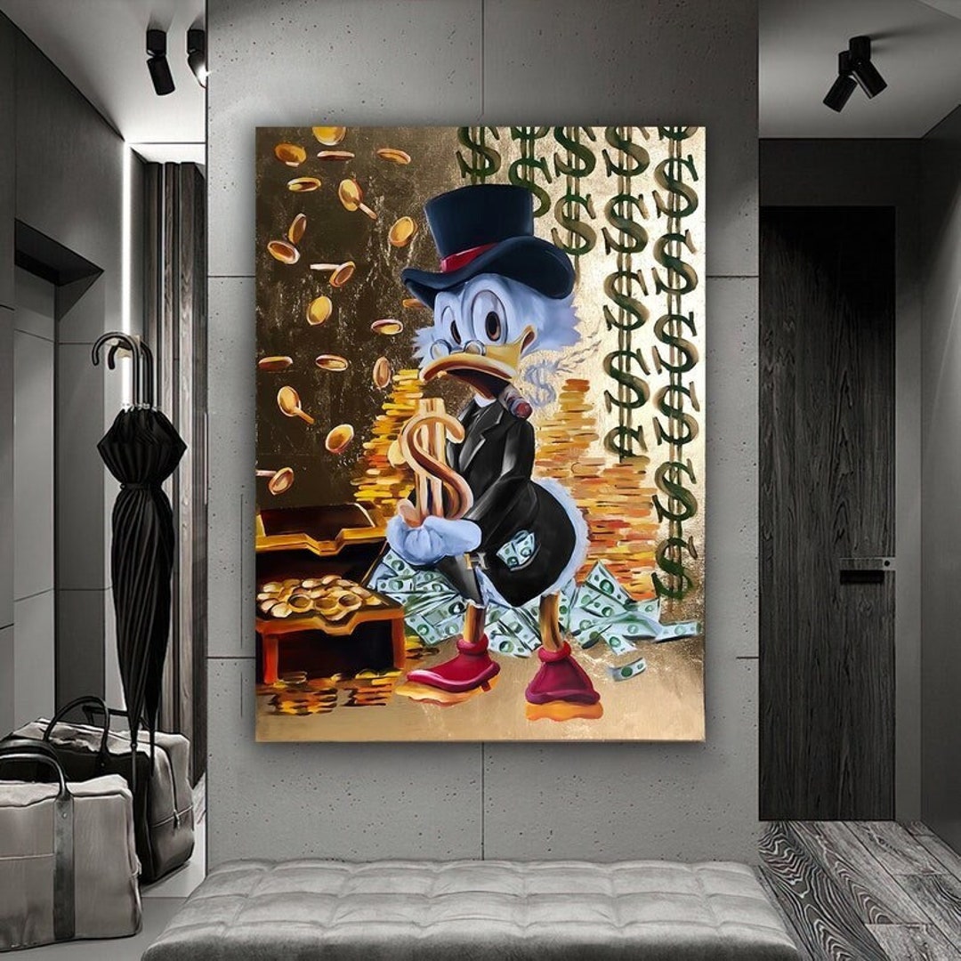 Duck and Dollar Canvas Print Mcduck and Dollar Wall Art Mcduck Wall ...