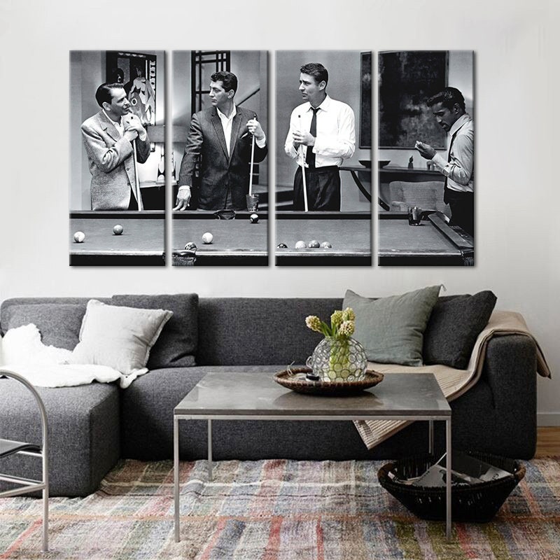 The Rat Pack Playing Pool Canvas Print the Rat Pack Wall - Etsy
