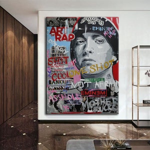 Eminem Graffiti Canvas Print - Eminem Wall Art - Rapper Graffiti Canvas ...