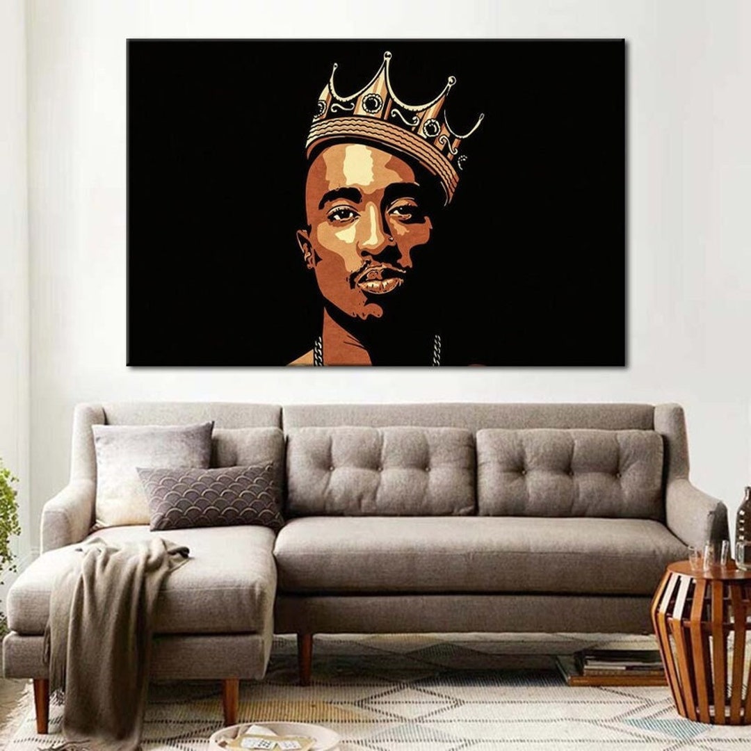Tupac Canvas Print King Tupac Wall Art 2pac King of Rap Wall Decor ...