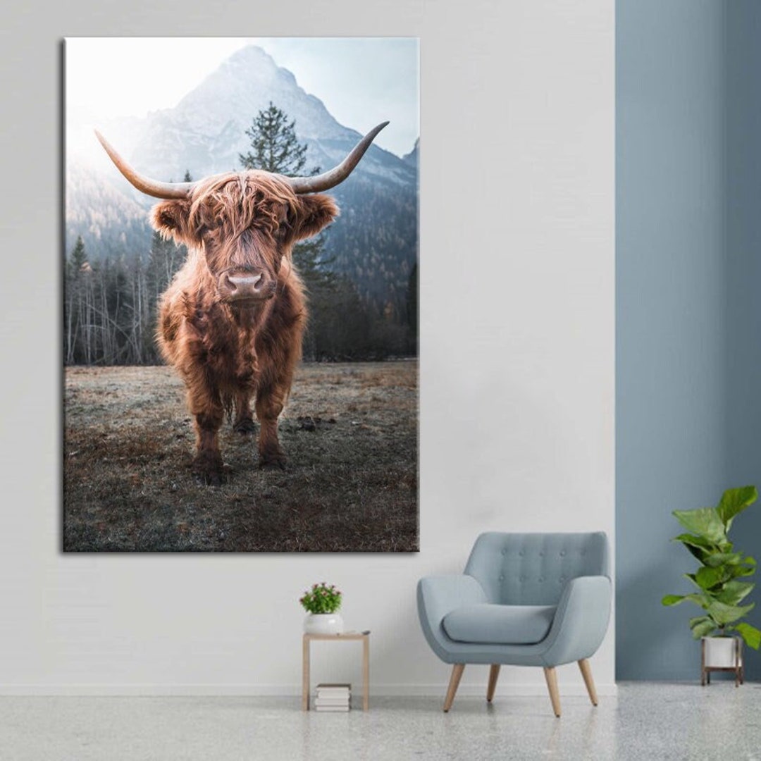 Highland Cow Canvas Print Highland Cow Wall Art Highland Cow Wall Art ...