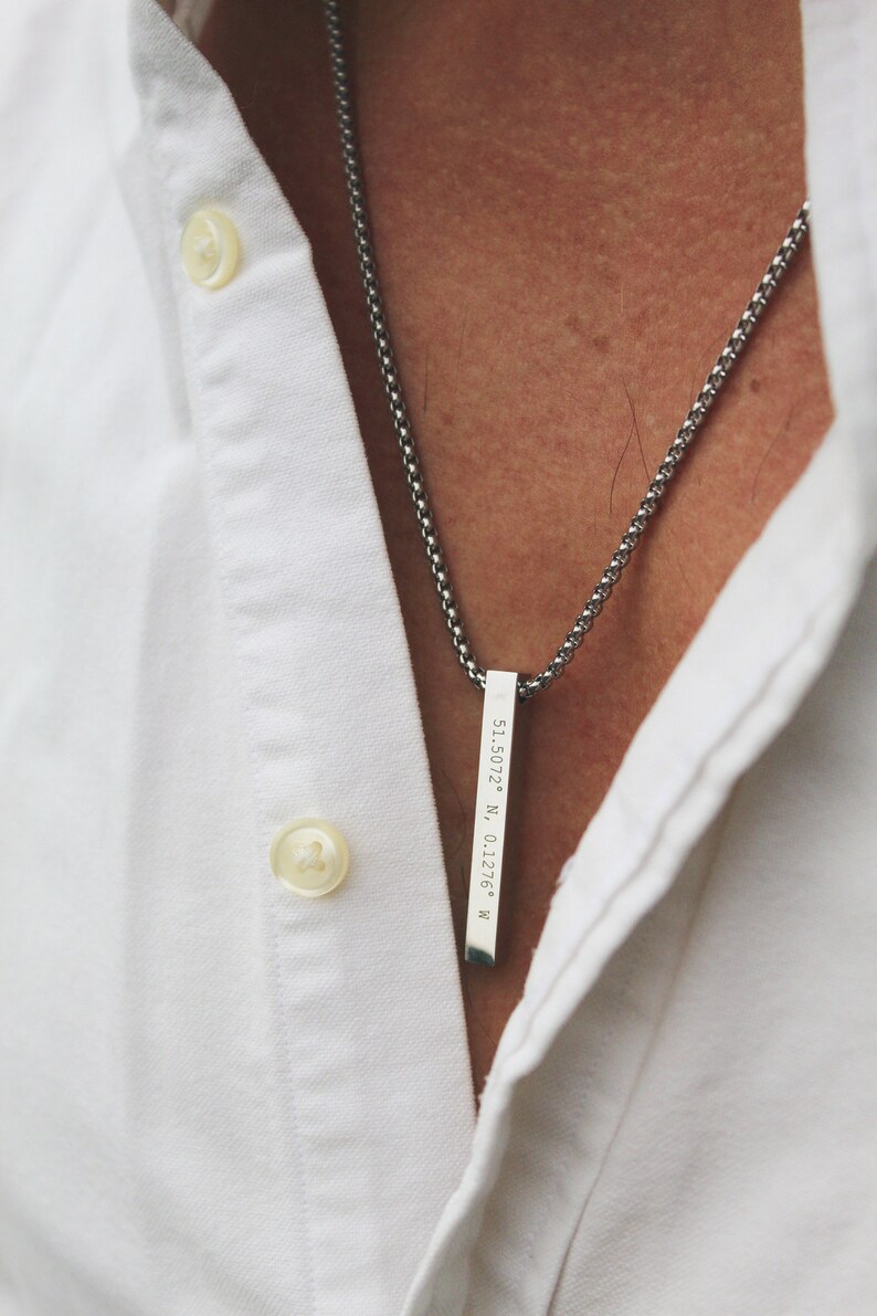 Mens Personalised Necklace Mens Personalised Gifts Mens - Etsy