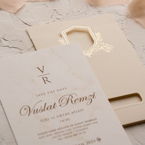 Ivory Color Wedding Invitation, Noble Invitation, Cream Wedding ...