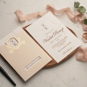 Ivory Color Wedding Invitation, Noble Invitation, Cream Wedding ...