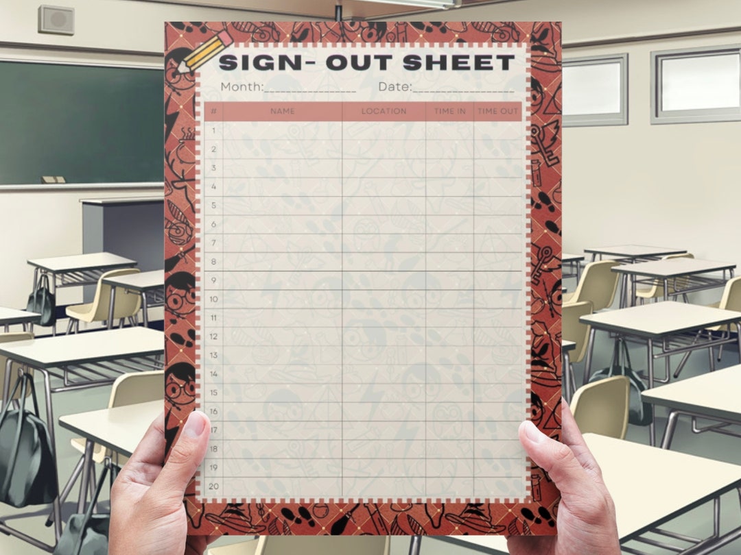 Classroom Wizard Sign Out Sheet Back to School PDF Digital - Etsy