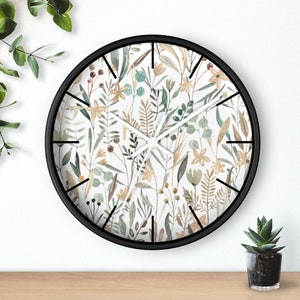 Boho Botanical Wooden Wall Clock Decorative Clock Woodland - Etsy