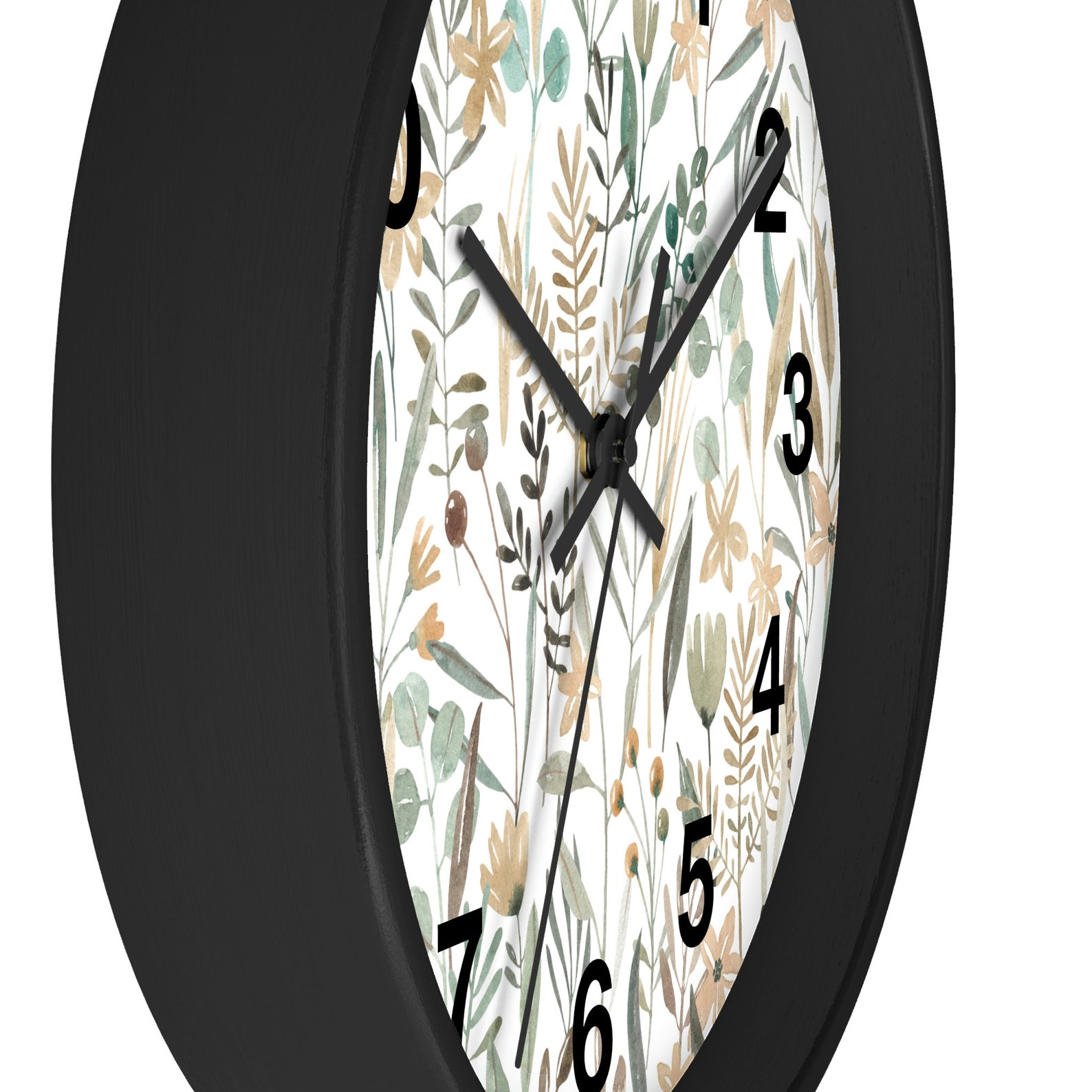 Boho Botanical Wooden Wall Clock Decorative Clock Woodland - Etsy