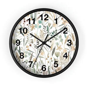 Boho Botanical Wooden Wall Clock Decorative Clock Woodland - Etsy