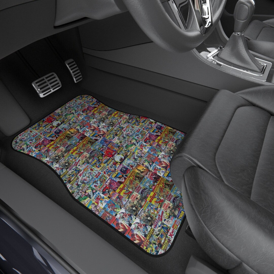 Vintage Comic Heroes Car Mats set of 4 Superhero Car Floor - Etsy