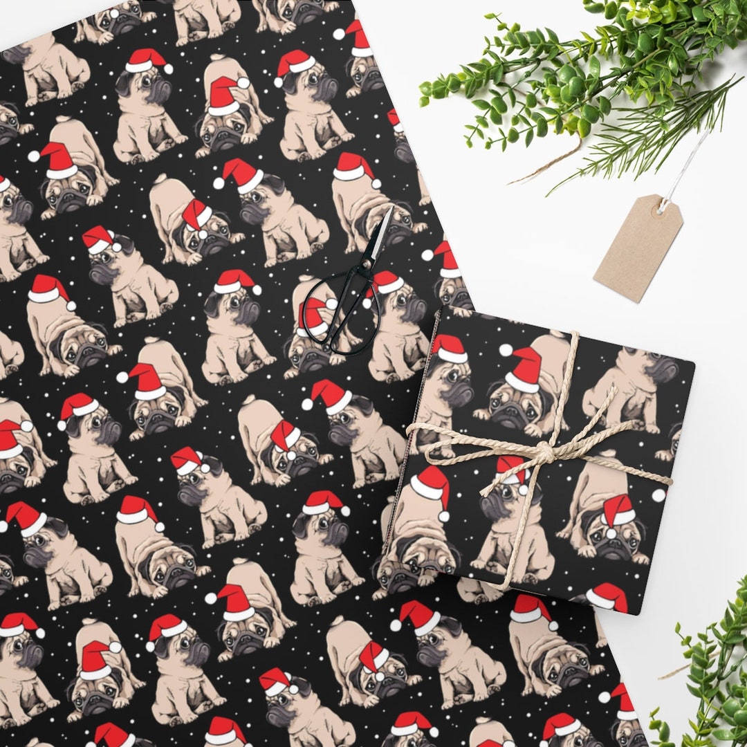 Cute Puppy Pug Wrapping Paper Pug Mom Pug Wrapping Paper - Etsy