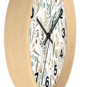 Boho Botanical Wooden Wall Clock Decorative Clock Woodland - Etsy
