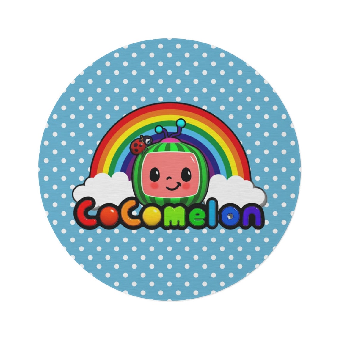 Blue Cocomelon Round Rug Cocomelon Polka Dot Rug Round Rug - Etsy Canada
