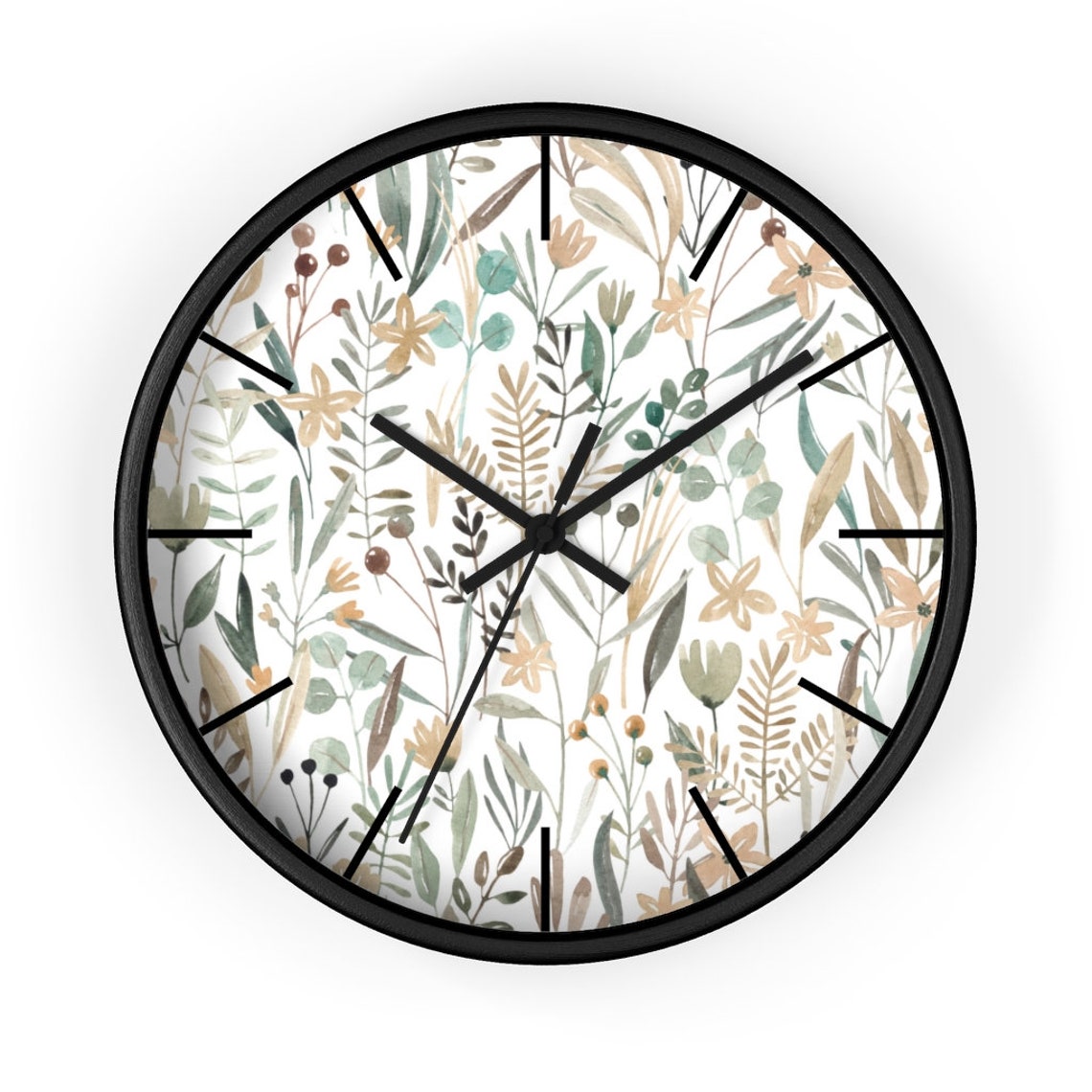 Boho Botanical Wooden Wall Clock Decorative Clock Woodland - Etsy