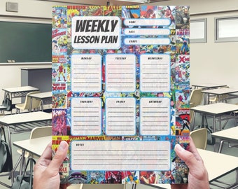 Superhero Teacher Planner - Etsy