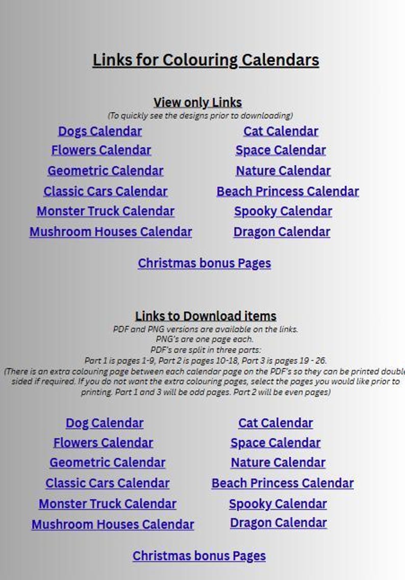 2026 Colour-in Calendar Bundle – Printable DIY Planner (instant Digital ...