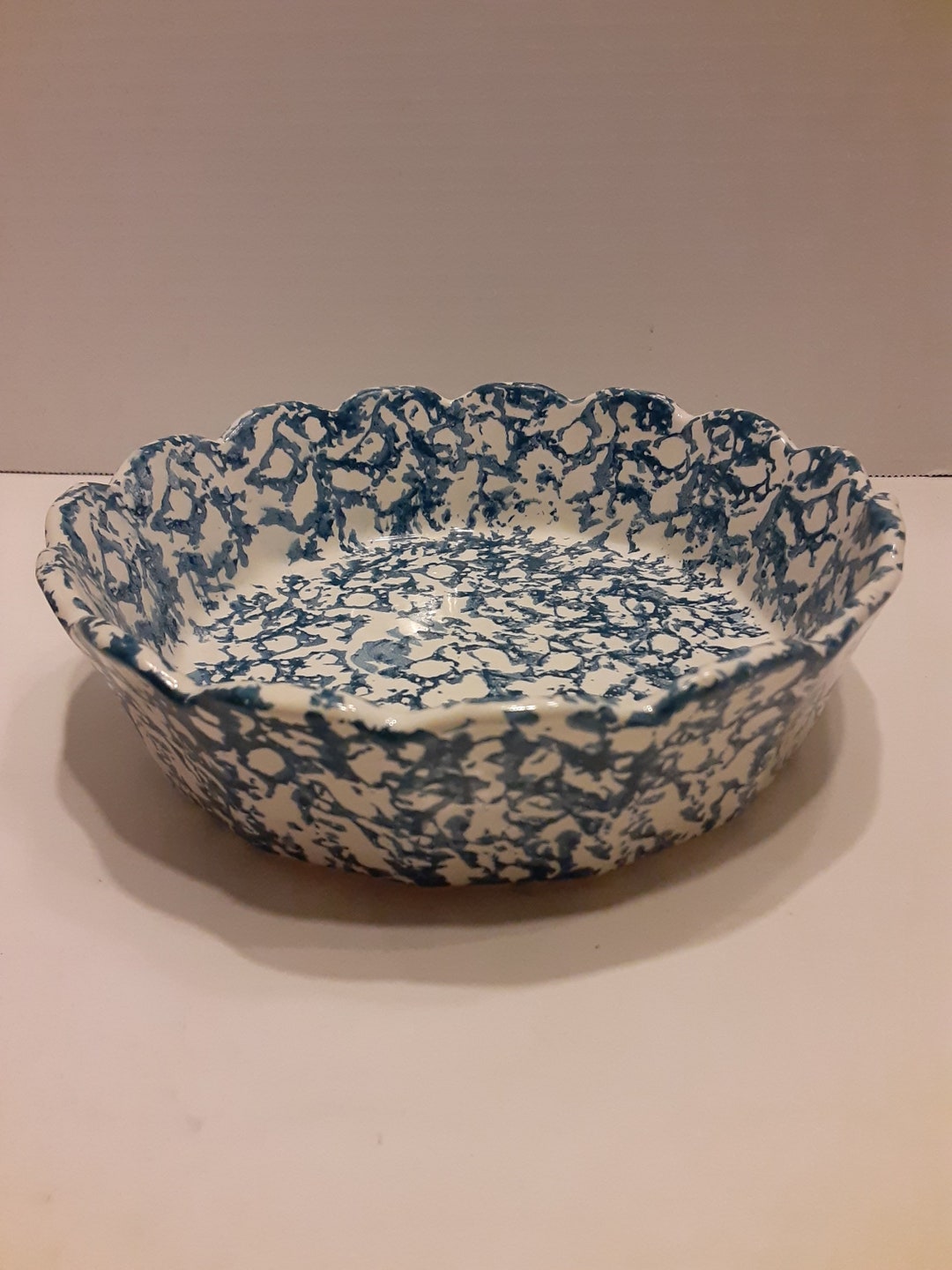 Vintage Mccoy Pottery Scalloped Spatterware Serving Bowl / - Etsy