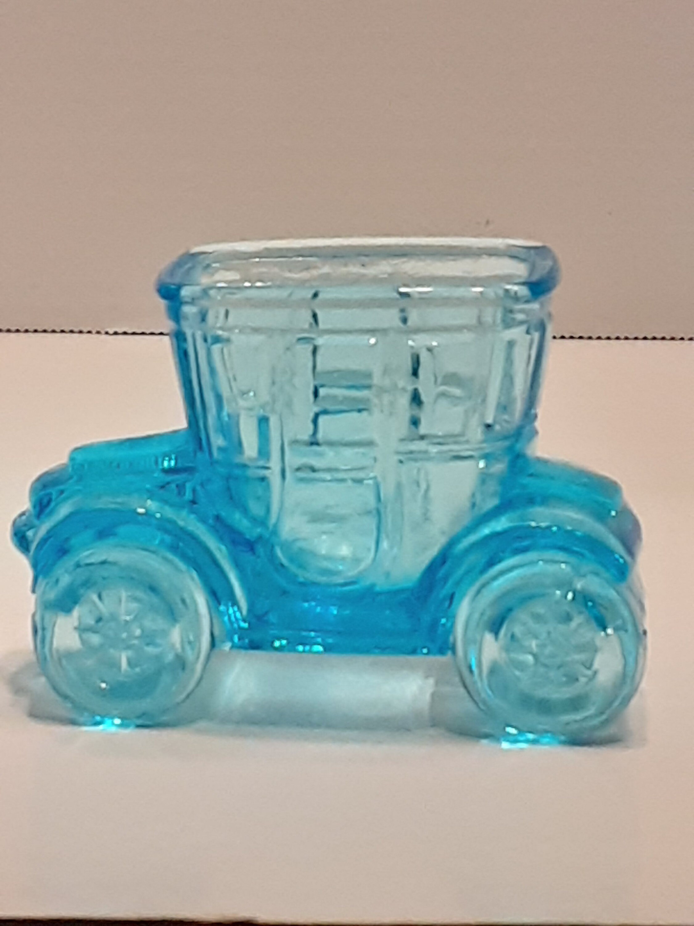 Vintage Aqua Blue Glass Old Car Automobile Toothpick Holder - Etsy