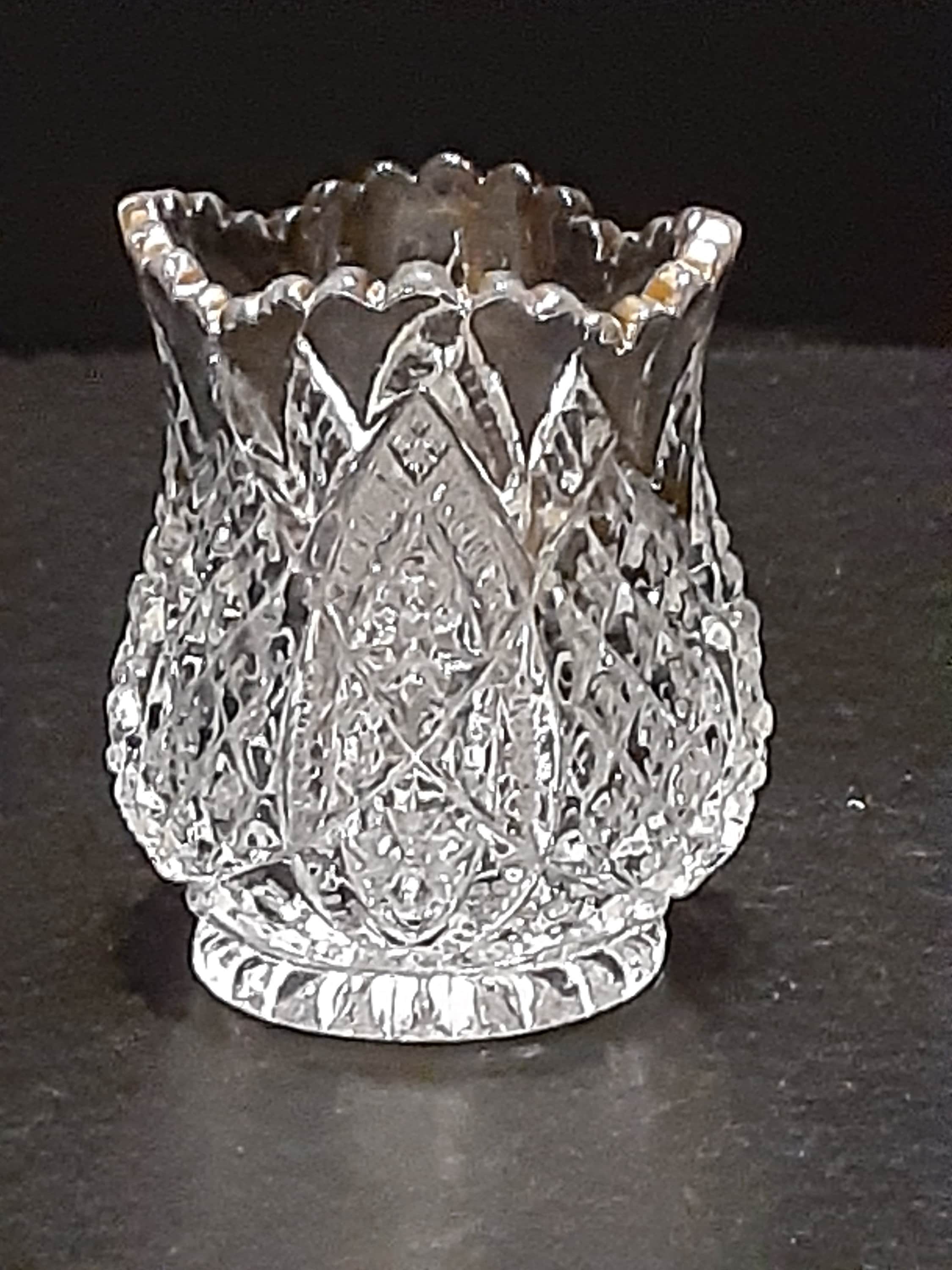 Antique EAPG Duncan & Miller Glass Toothpick Holder Gold Trim - Etsy