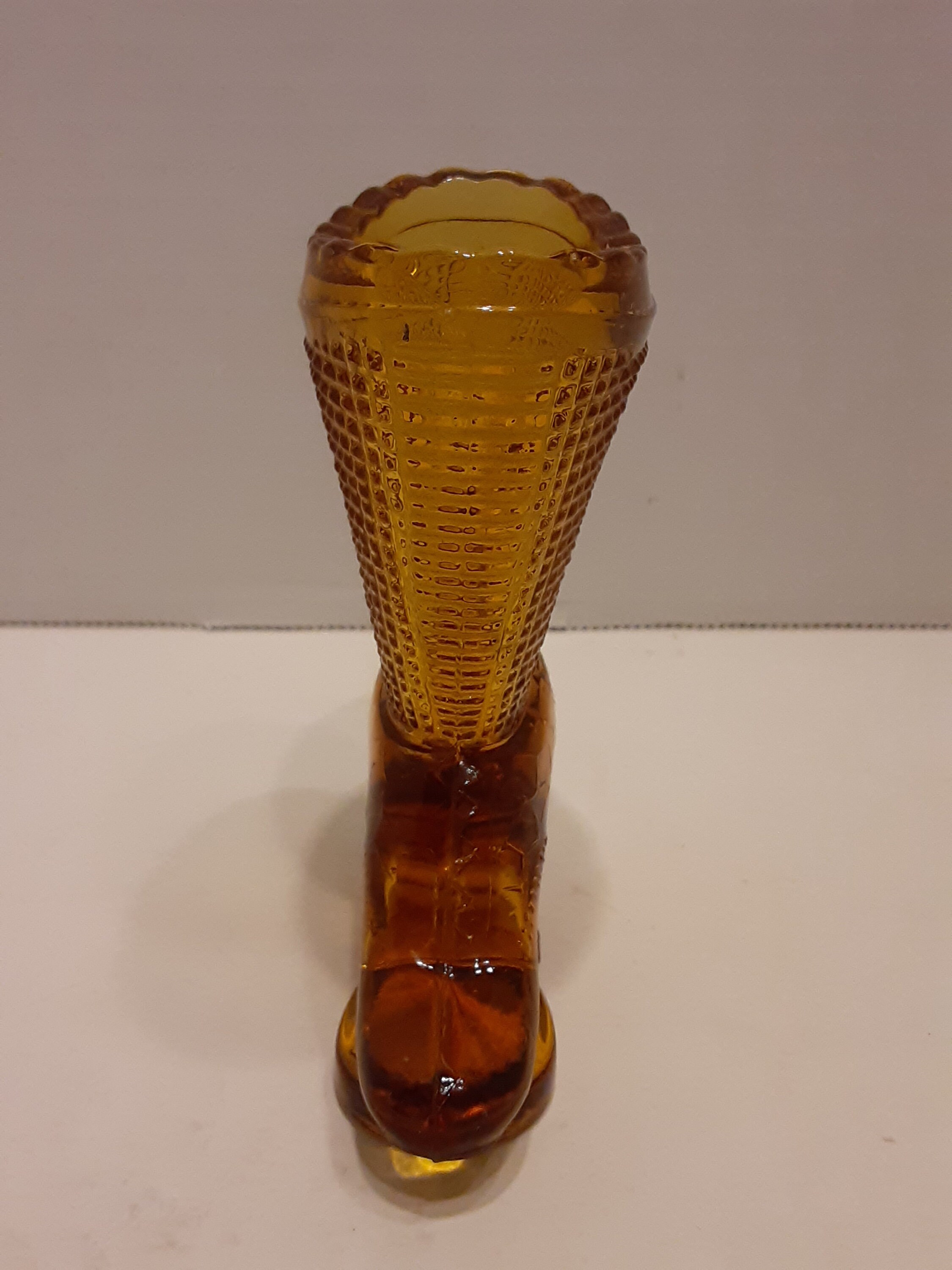 Vintage L.E. Smith Glass Amber Boot Matchstick Holder - Etsy