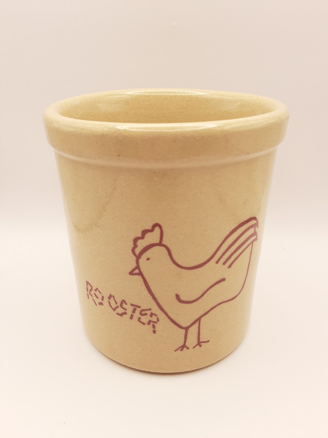 Vintage Robinson Ransbottom RRP Co. Pottery Rooster Crock 1 Qt High Jar ...