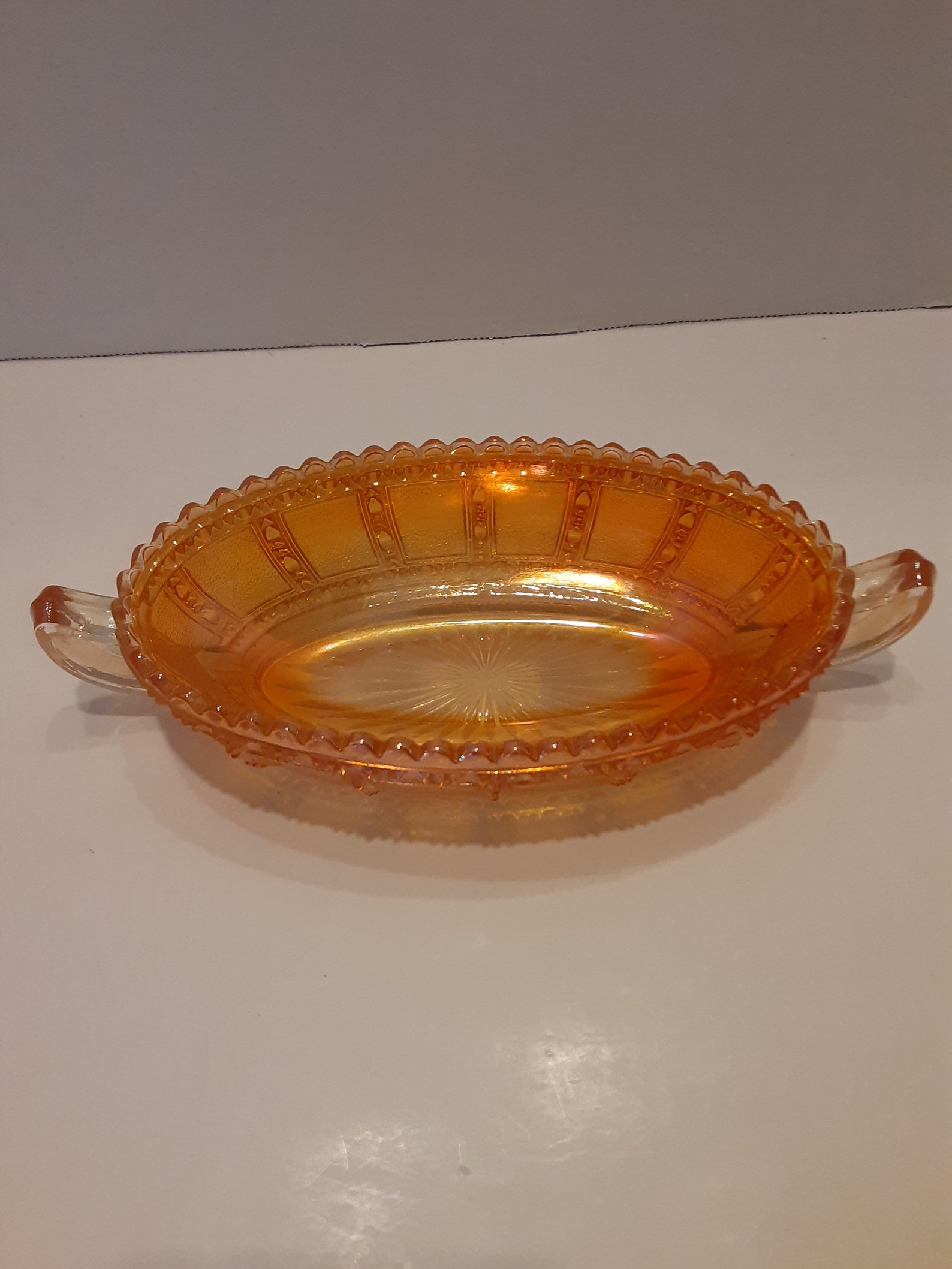 Vintage Marigold Carnival Glass Oval Pickle Bowl Serving Dish - Etsy